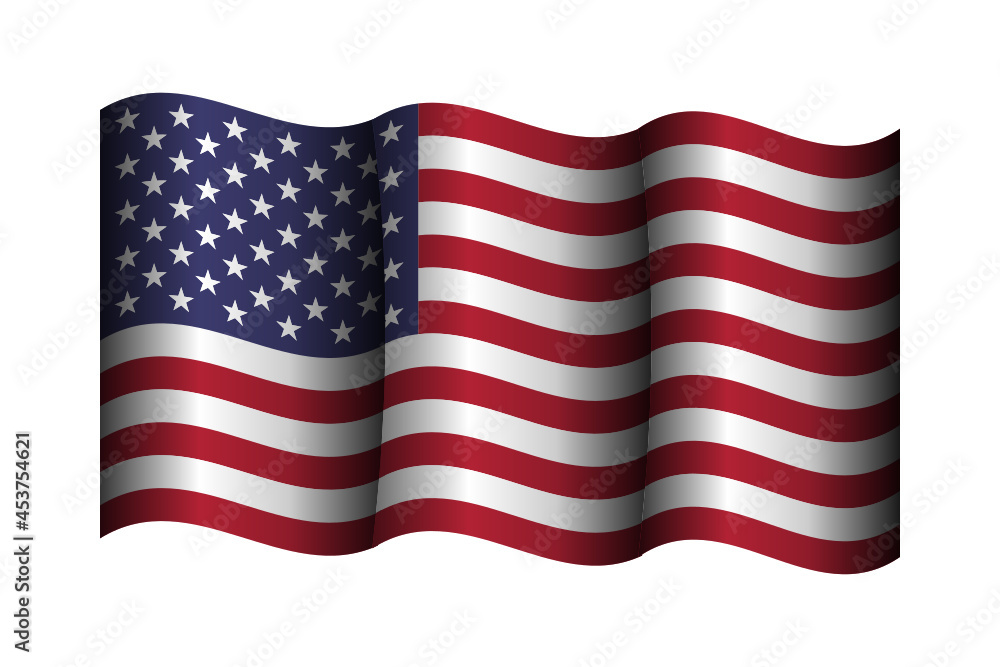 3D American flag SVG vector. USA 3D flag vector. The United States 3D ...