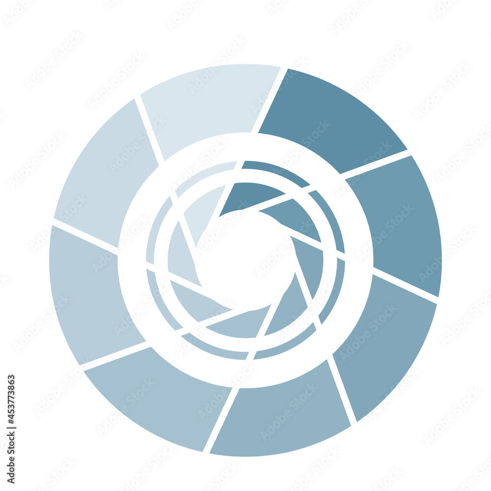 Infographics. Shutter type pie chart, chart chart, illustration, PDCA ...