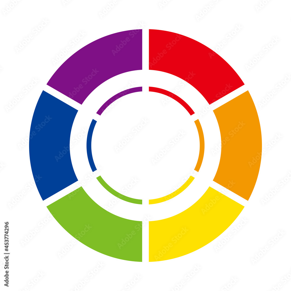 Praca wektorowa bez tantiem: Infographics. Pie chart divided into 6 ... Praca wektorowa bez tantiem: Infographics. Pie chart divided into 6 ...