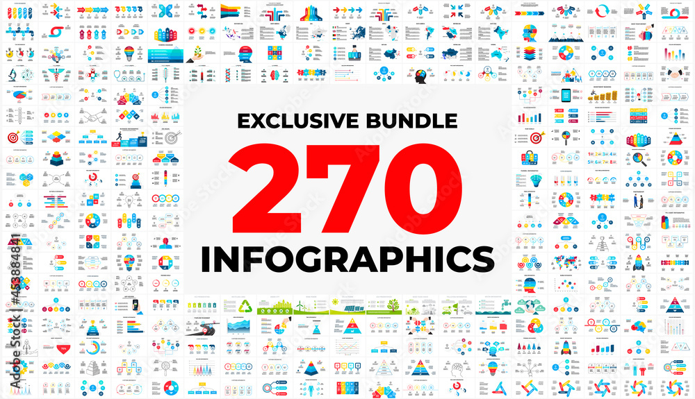 Exclusive Huge Infographics Bundle. 270 presentation slide templates ...