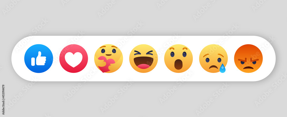 social media emojis, 3d facebook reactions, emoticon while hugging with ...