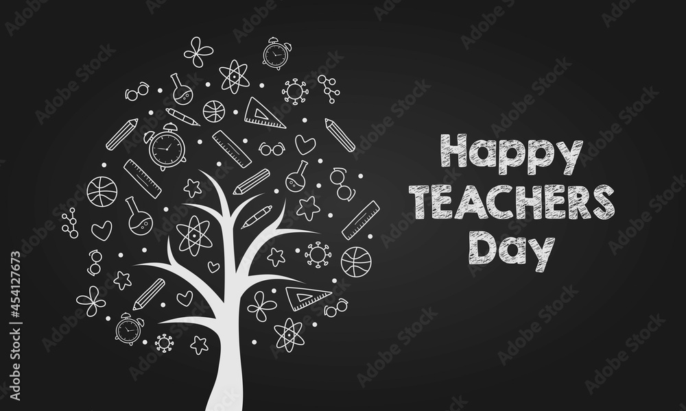 Scientific Tree Trunk for World Teacher Day Illustration Vector Stock ...