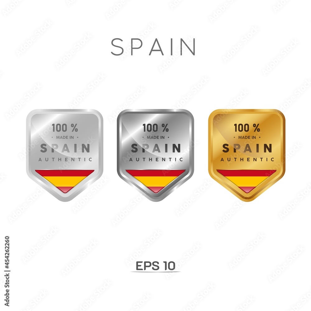 Made in Spain Label, Stamp, Badge, or Logo. With The National Flag of ...