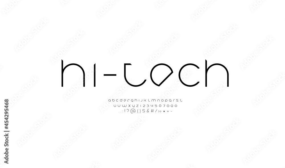 Digital black font, hi-tech alphabet, trendy letters from A to Z and ...