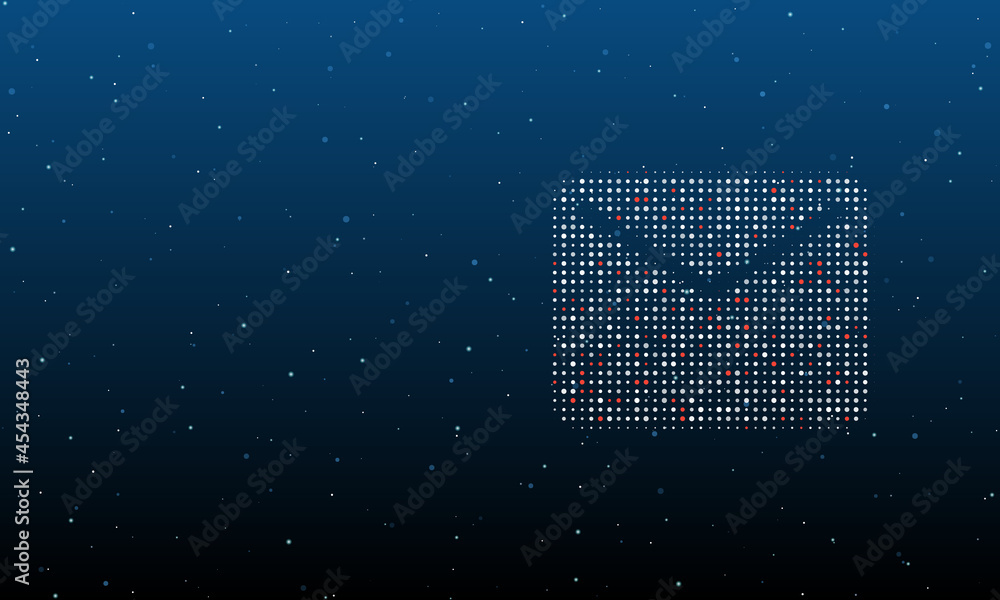 On the right is the email symbol filled with white dots. Background ...