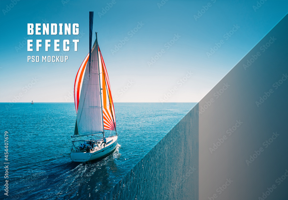 Perspective Bending Effect Mockup Stock Template | Adobe Stock
