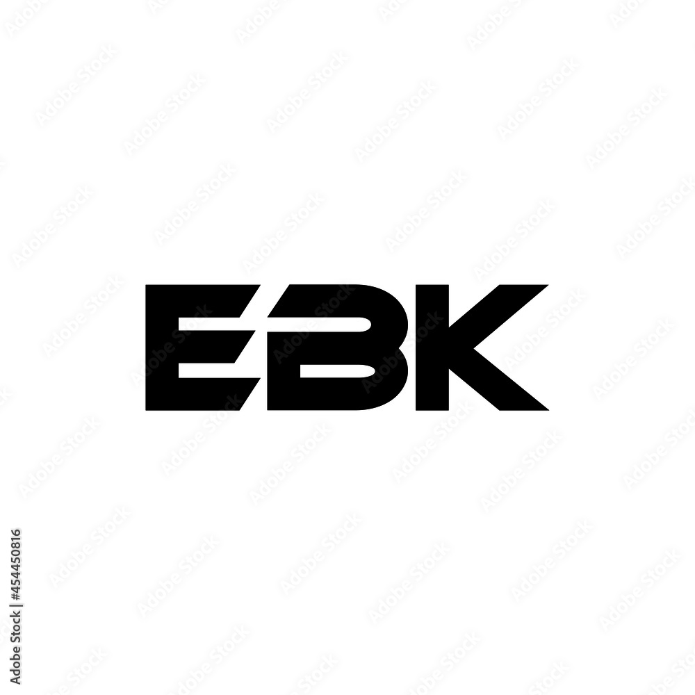 EBK letter logo design with white background in illustrator, vector ...