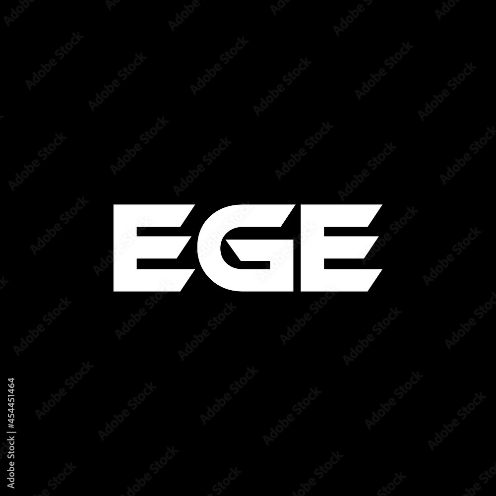 EGE letter logo design with black background in illustrator, vector ...