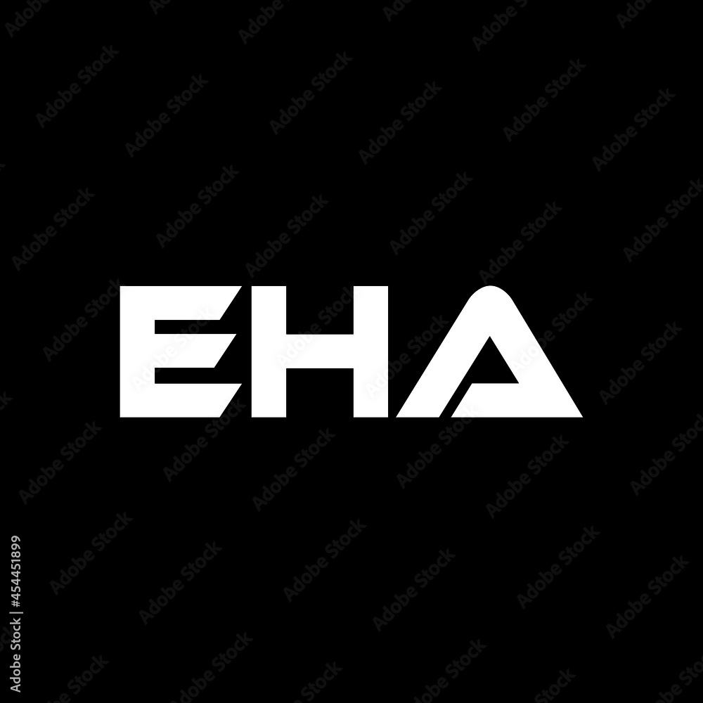 Stock-Vektorgrafik „EHA letter logo design with black background in ...