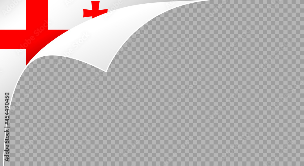 Curled corner Georgia flag isolated on png or transparent background ...