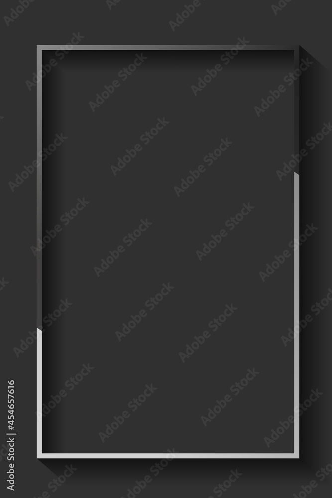Blank rectangle black abstract frame vector Stock Vector | Adobe Stock