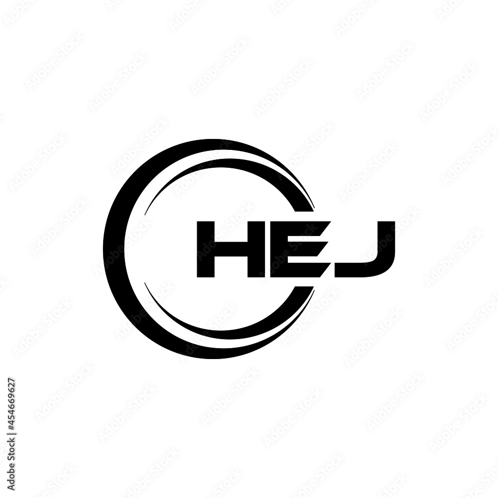 HEJ letter logo design with white background in illustrator, vector ...