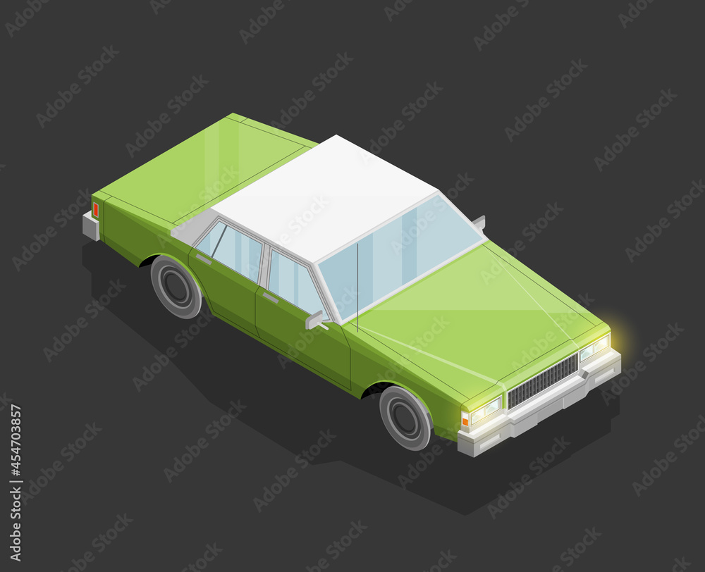 Isometric car sharing banner. Auto transportation route map, Fast ...