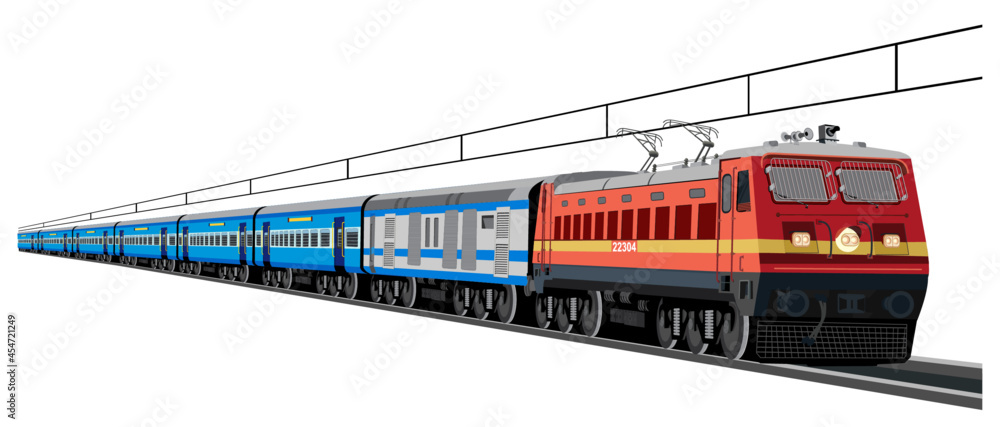 Illustration of Indian Train concept Stock Vector | Adobe Stock