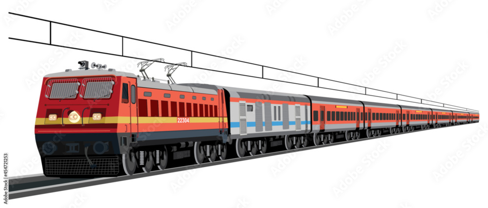 Illustration of Indian Train concept Stock Vector | Adobe Stock