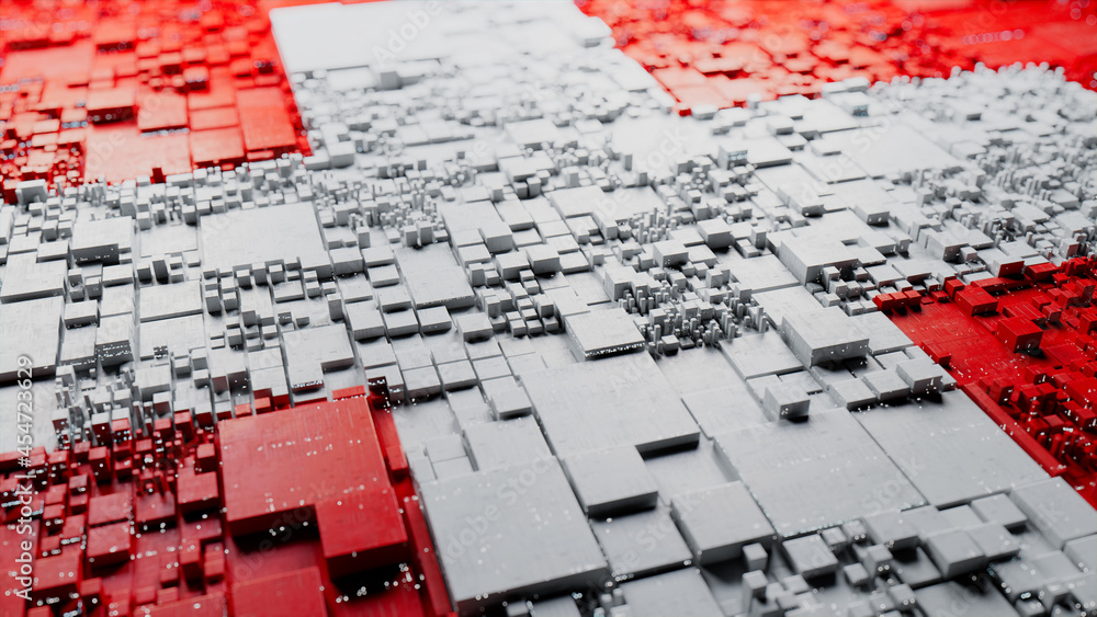 Flag of Switzerland rendered in a Futuristic 3D style. Swiss Innovation ...