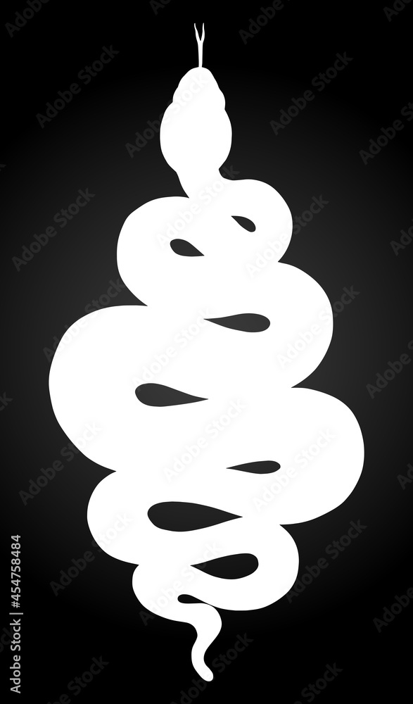 Coiled snake silhouette illustration Stock Vector | Adobe Stock
