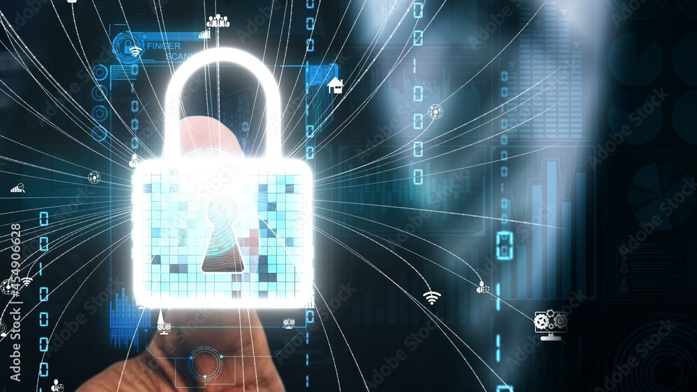 Fingerprint Biometric Digital Scan Technology. Graphic interface ...