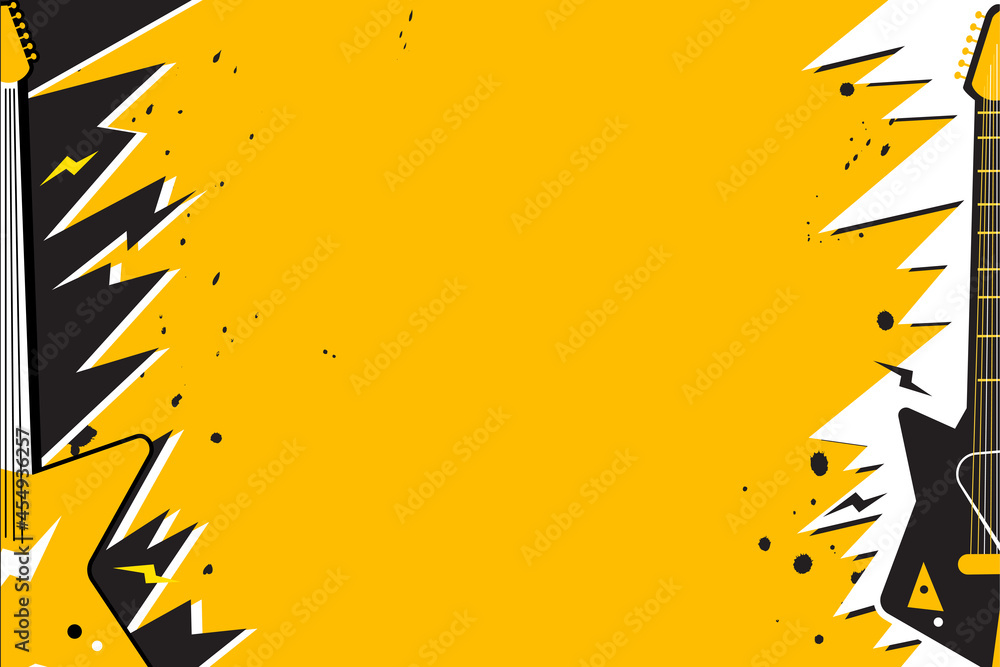 Vector illustration of rock music background design template for music ...