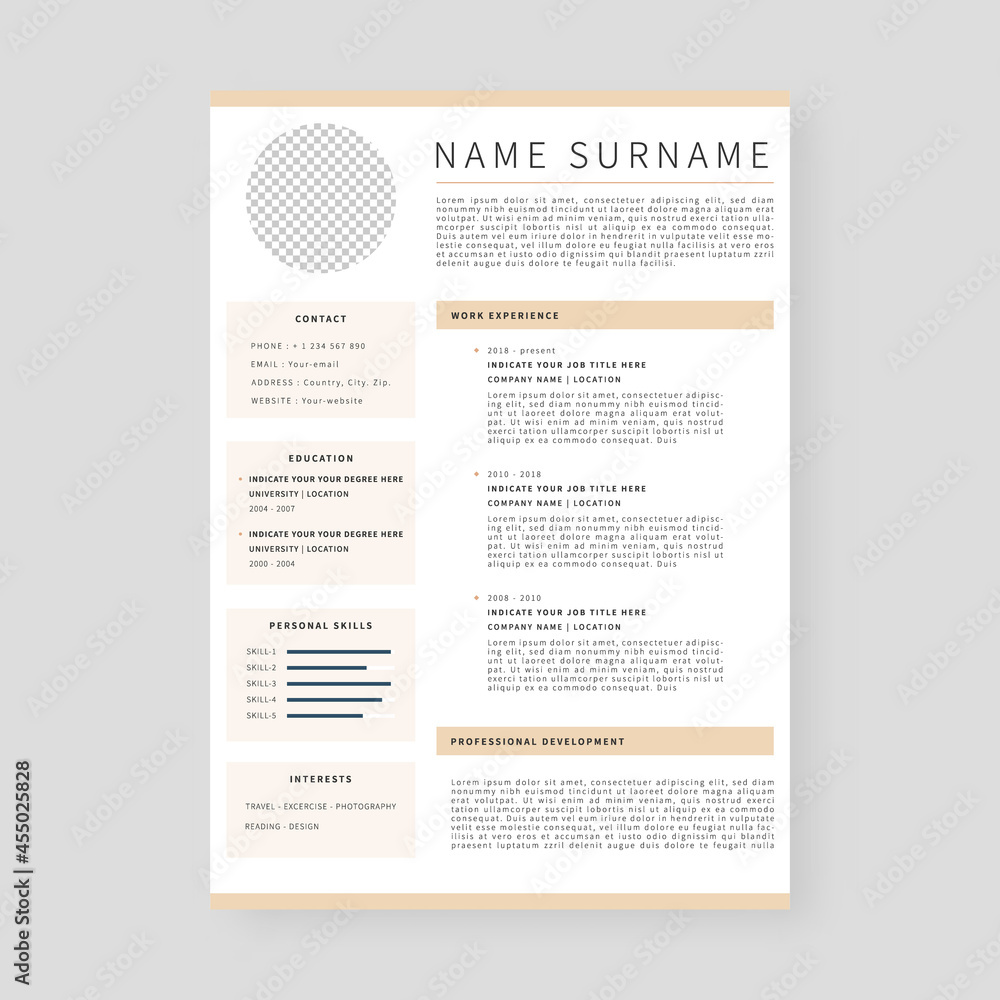 Resume template. Professional resume template design. Template design ...