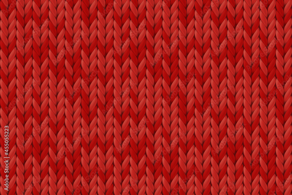 Realistic red knit texture. Seamless knitted pattern for background ...
