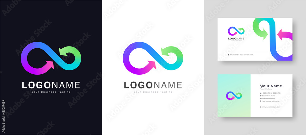 Creative Colorful Infinity Hyperloop arrow Logo With Premium Business ...