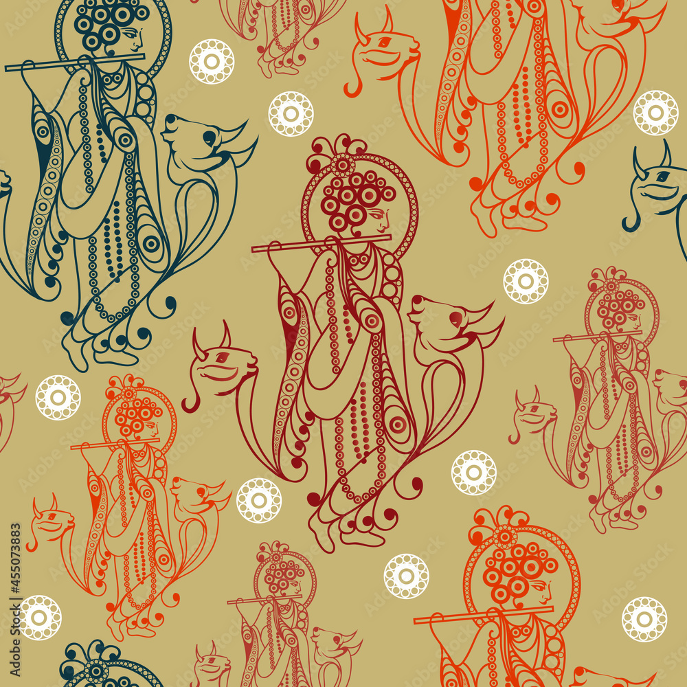 Seamless (texture) background with indian patterns. Vector illustration ...
