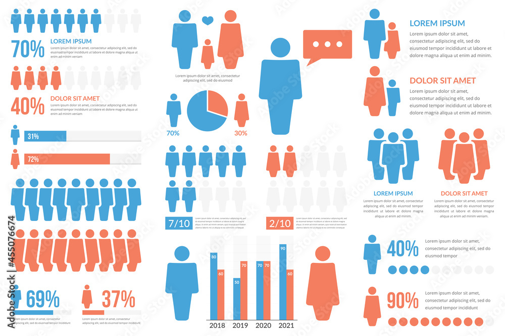 People infographics for reports and presentations Stock Vector | Adobe ...