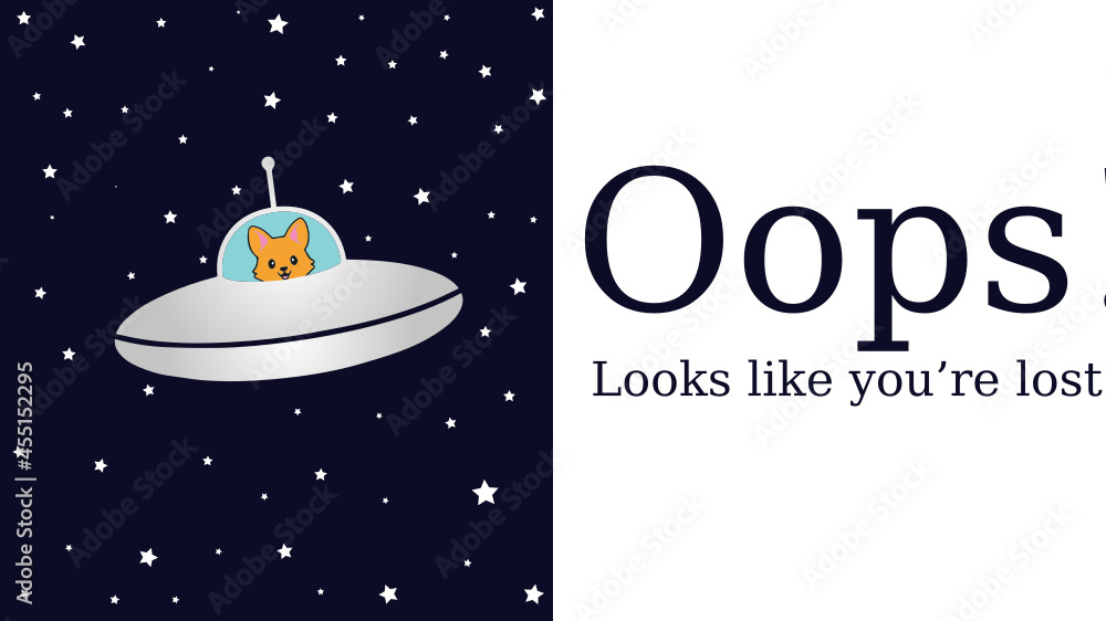 Oops, it look like you're lost, Cute dog in space Stock Vector | Adobe ...