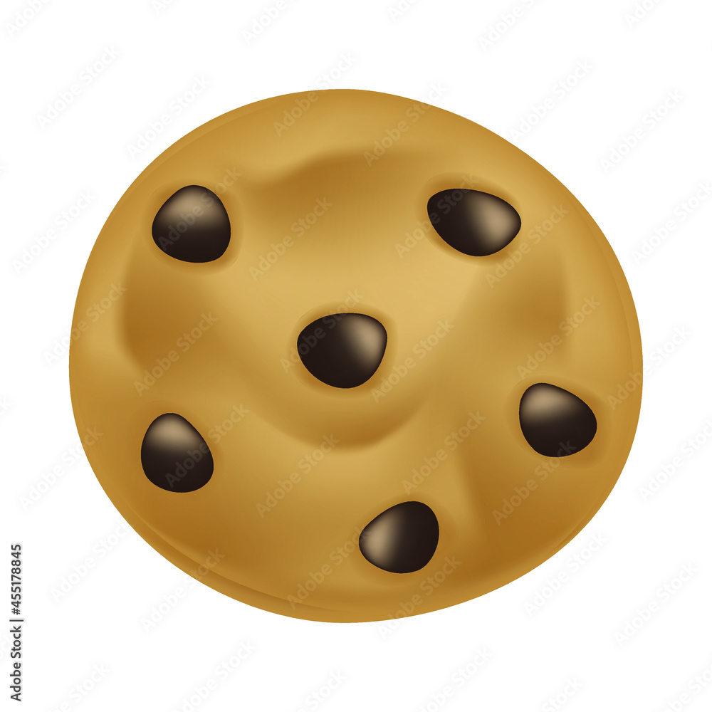 Cookie Biscuit Emoji Icon Illustration Sign. Chocolate Chip Bakery ...
