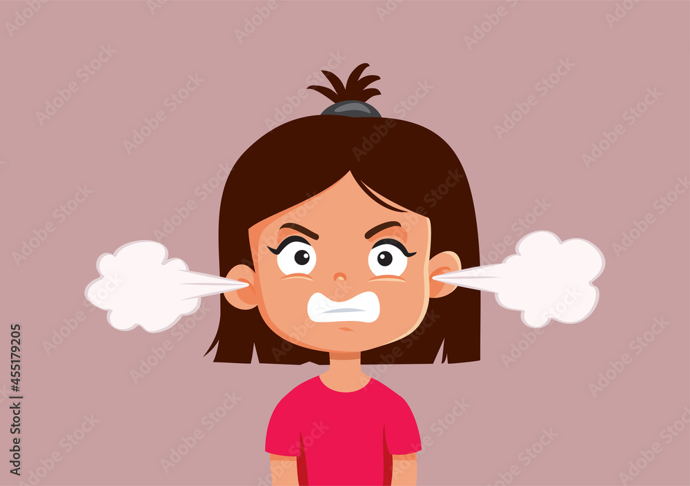 Angry Little Girl Vector Cartoon Character Illustration Stock Vector ...