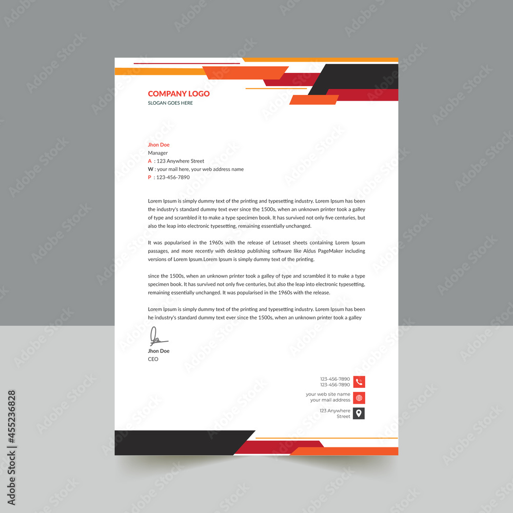 Professional Clean Letterhead Design template print Ready A4 Size ...