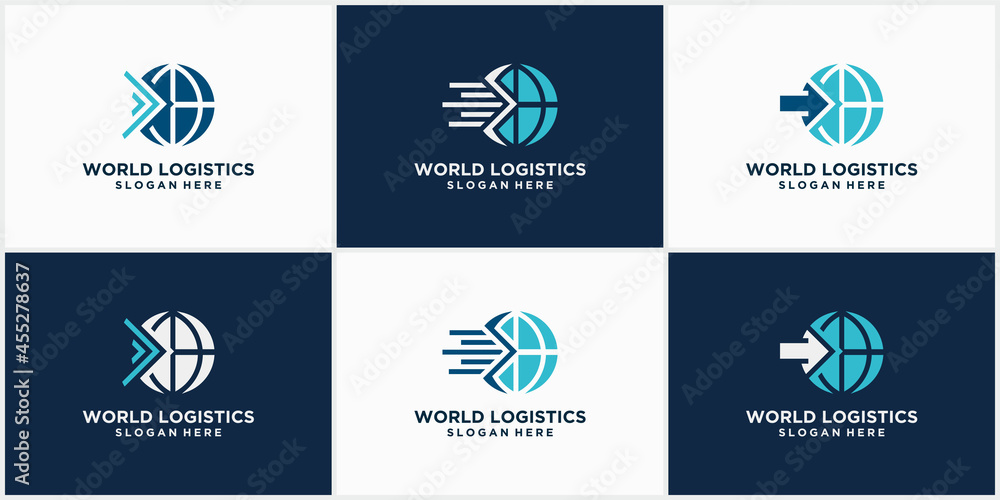 set of logistics freight forwarding logos, Company logistics logos ...