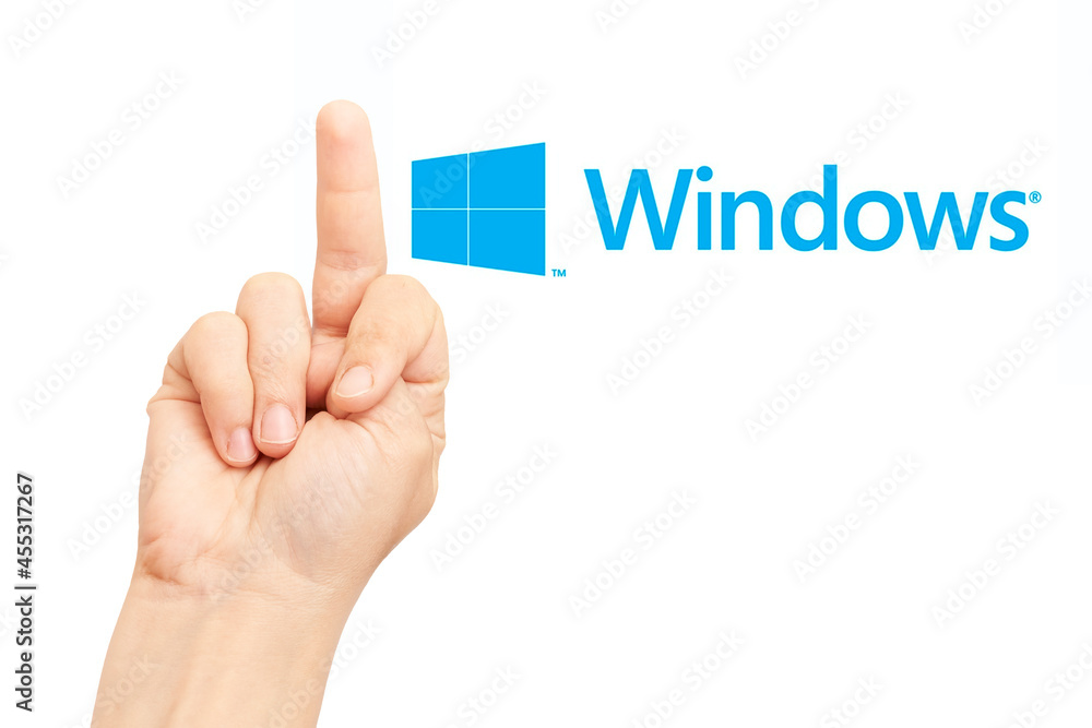 Tashkent, Uzbekistan - April 27, 2021: Hand showing middle finger to ...