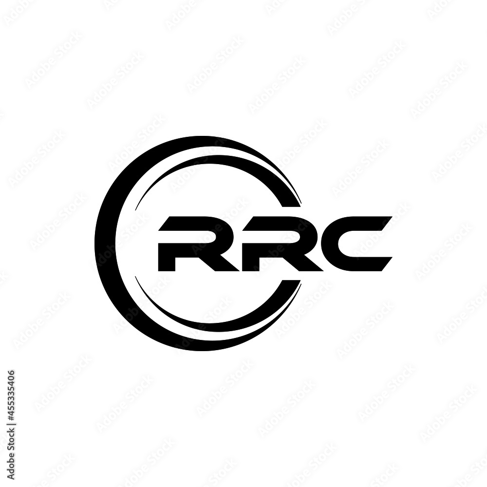 RRC letter logo design with white background in illustrator, vector ...