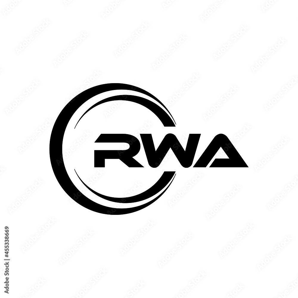 RWA letter logo design with white background in illustrator, vector ...