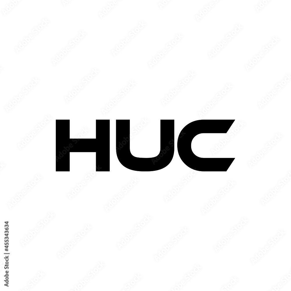 HUC letter logo design with white background in illustrator, vector ...