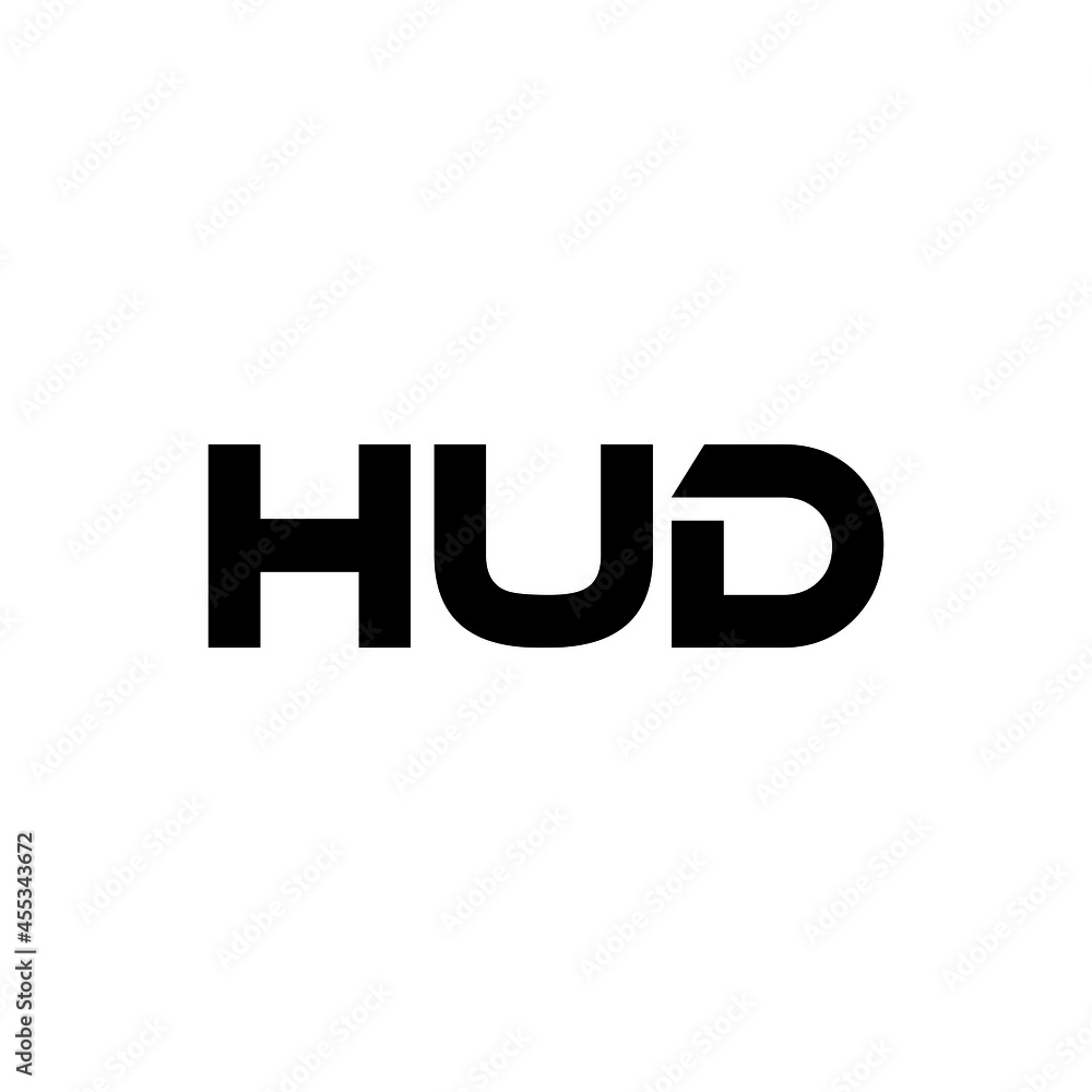 Image vectorielle Stock HUD letter logo design with white background in ...