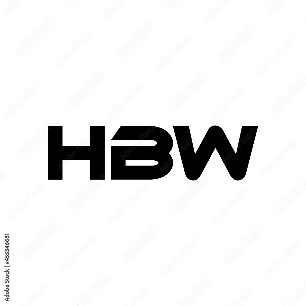 HBW letter logo design with white background in illustrator, vector ...