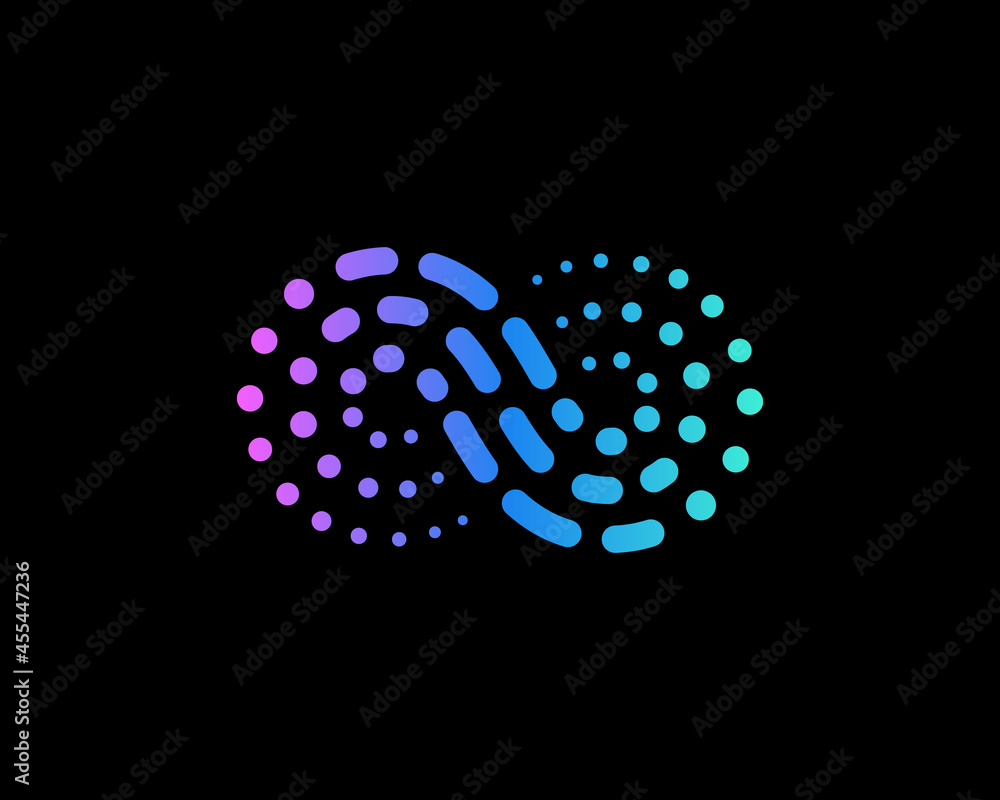 Abstract wave from dots and lines logo vector design. Creative infinity ...