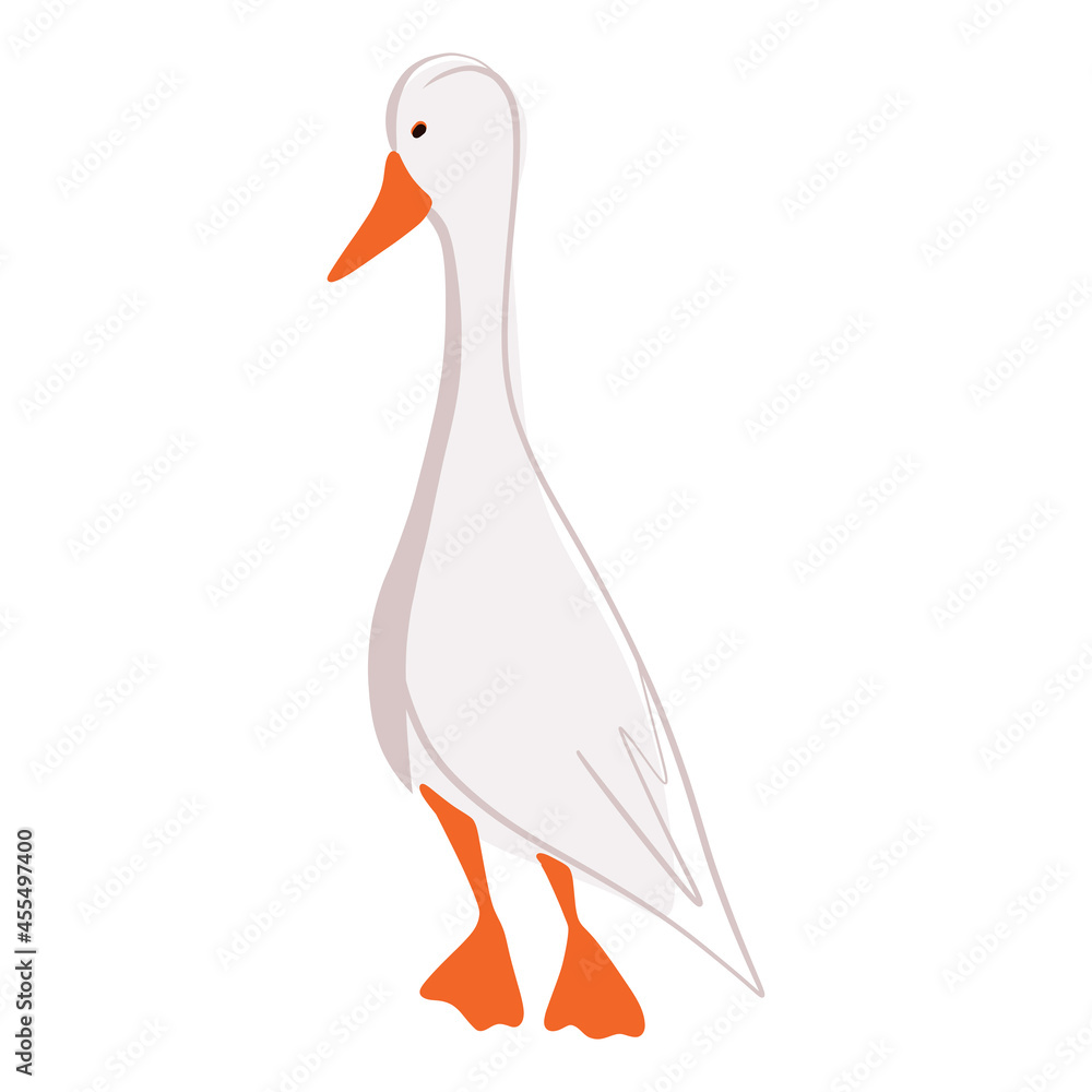 Simple illustration of a goose. Hand-drawn childrens illustration of a ...