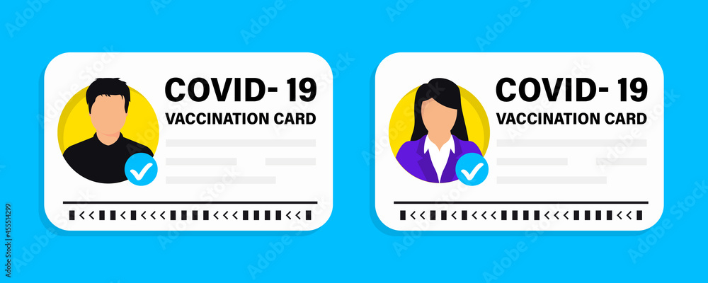 Covid-19 vaccine passport. Vaccination certificate, medical card or ...