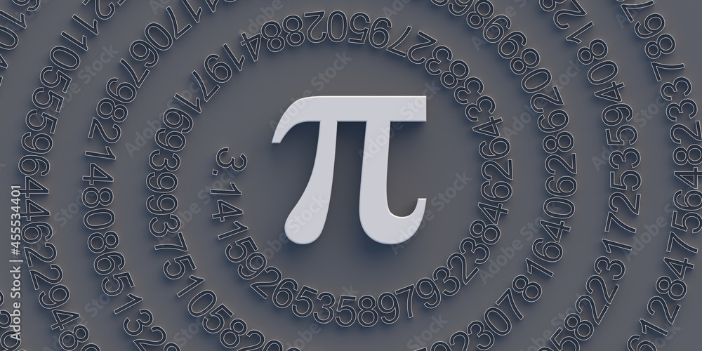 Pi symbol and number digits. Greek letter, mathematical sign and ...
