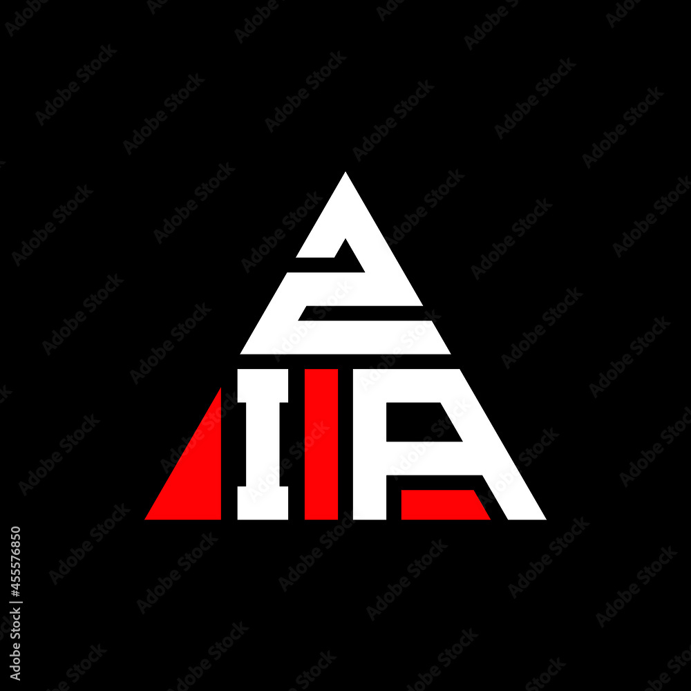 Vector de Stock ZIA triangle letter logo design with triangle shape ...