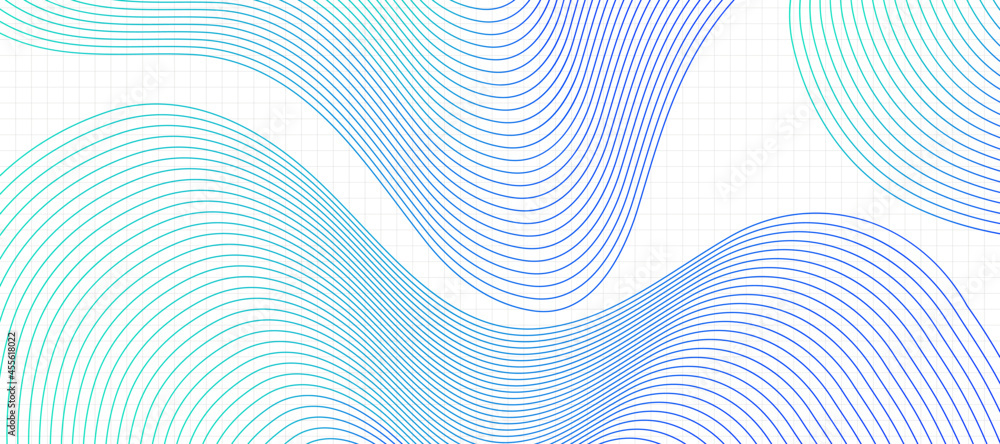 Abstract blue background with lines. Minimal topographic line contour ...