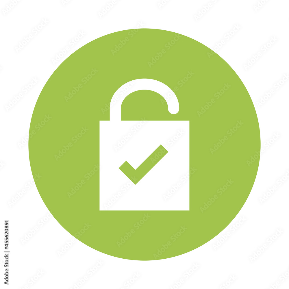 ภาพประกอบ Stock Icono de candado abierto. Concepto de seguridad, clave ...