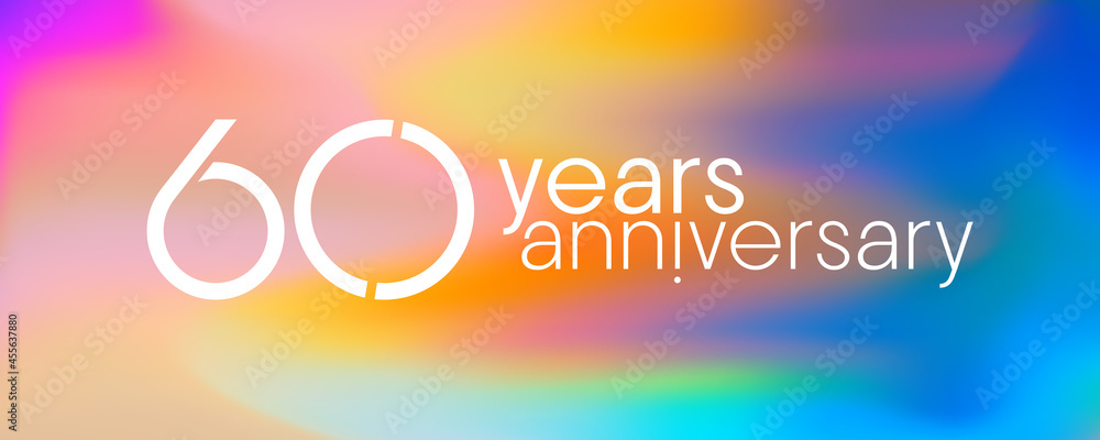 60 years anniversary vector icon, logo. Graphic design element with ...
