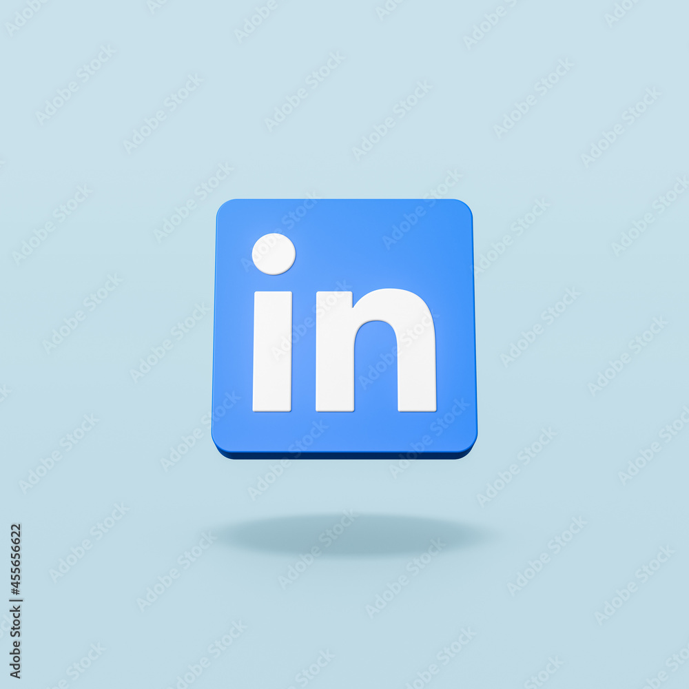 Linkedin Logo on Flat Blue Background Stock Illustration | Adobe Stock