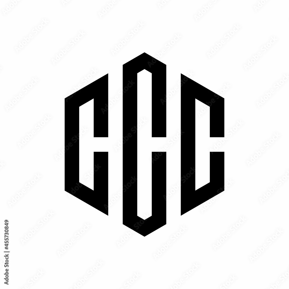 Initial three letter CCC logo hexagon Stock Vector | Adobe Stock