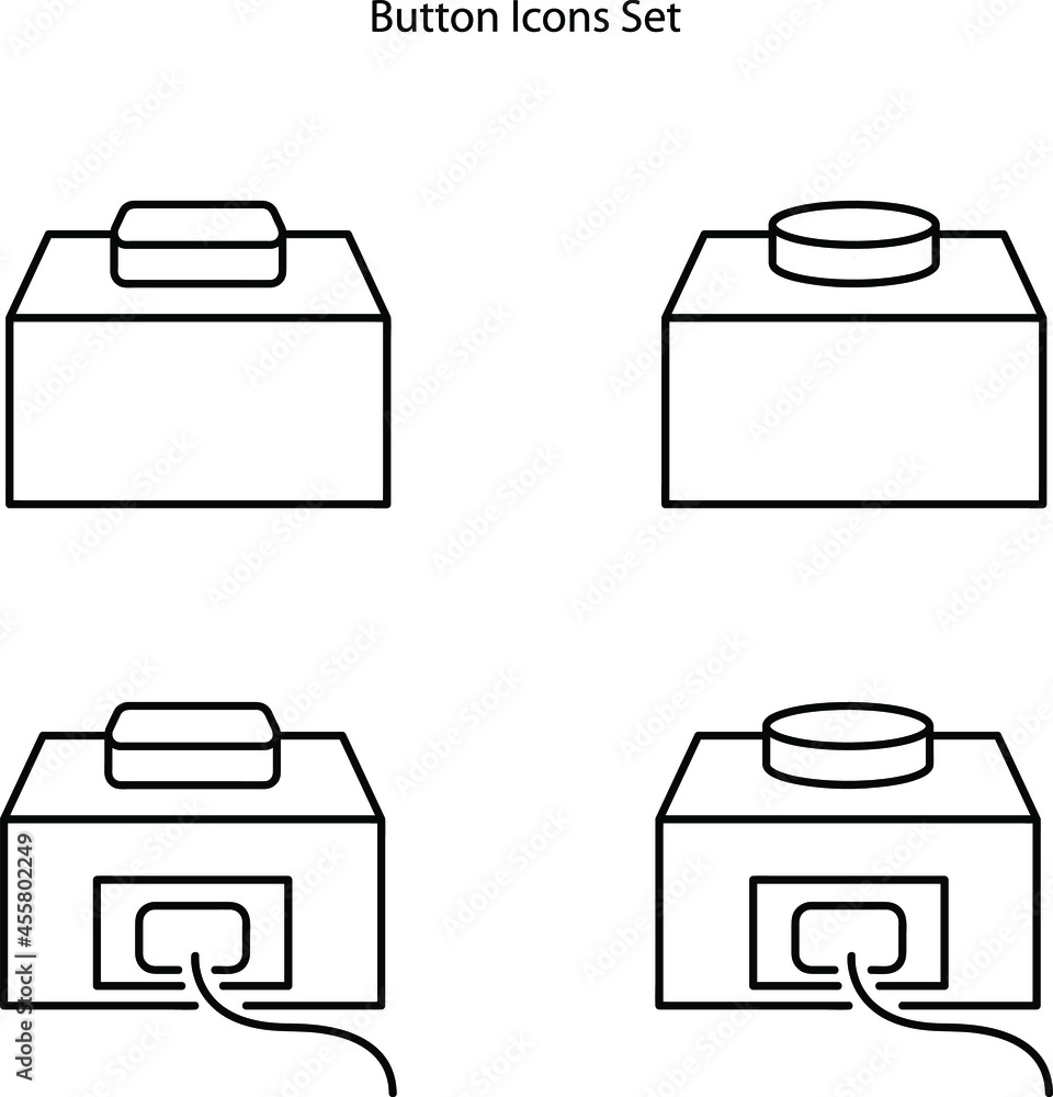 button icons set isolated on white background. button icon thin line ...